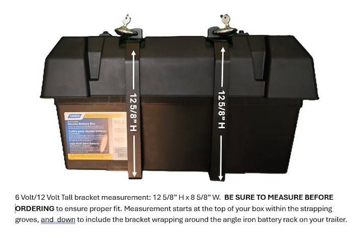 12V Tall-6V (Double Wide) – Double Lock – B&D RV Battery Lock